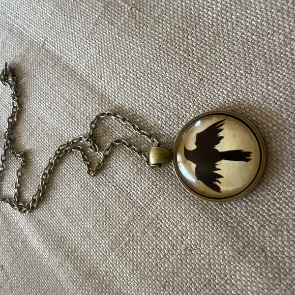 Crow Necklace - Raven Necklace - Magpie - Bird Pendant - Raven Jewelry ...