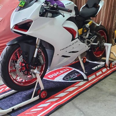 Custom Chopper Motorcycle Personalized Pit Mat Floor Bottom Rug, Mat ...