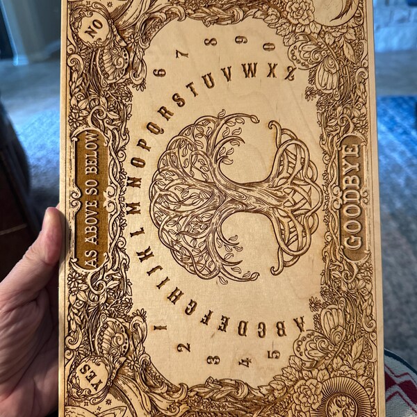 Ouija Board With Demons and Skulls Wooden Engraving Luxury Edition ...