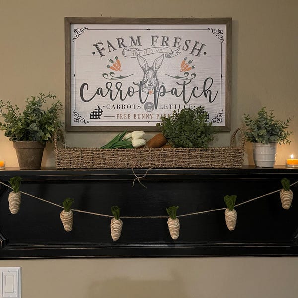 Adorable Rustic Carrot Farmhouse Easter Rabbit Decor Porch Sign - Etsy