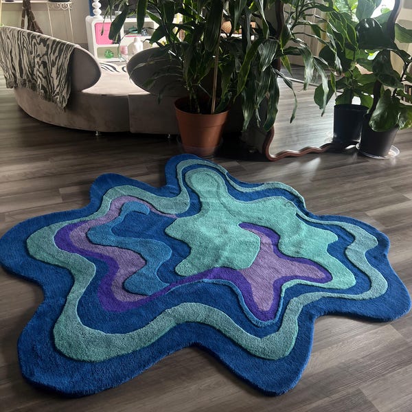 Premium Sun Rug Hand Tufted Orange Light Green Color 100% Wool Area Rug ...