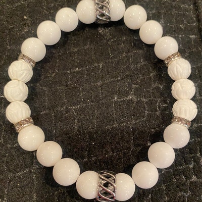 White Agate Beads Natural Gemstone Round Loose 4mm 6mm 8mm 10mm 12mm 15 ...