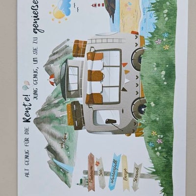 Card Pension Motorhome Travel DINA6 Retirement Pension Farewell Pension ...