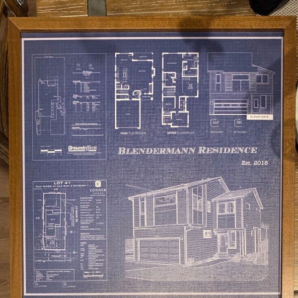 Custom Digital House Plan Artwork, Blueprint Floor Plan, Architectural ...