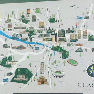 Glasgow Map - Etsy UK