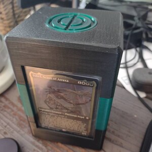 MTG Commander Sized Deck Box W Toploader Slot and Dice Compartment Tray ...