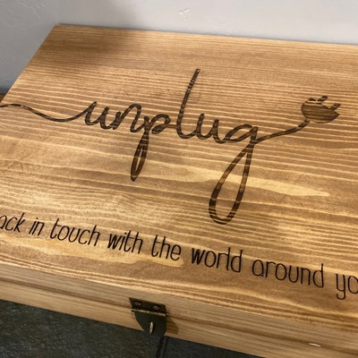 Personalized Unplug Box Family Phone Lock up Wood Cell Phone Holder - Etsy