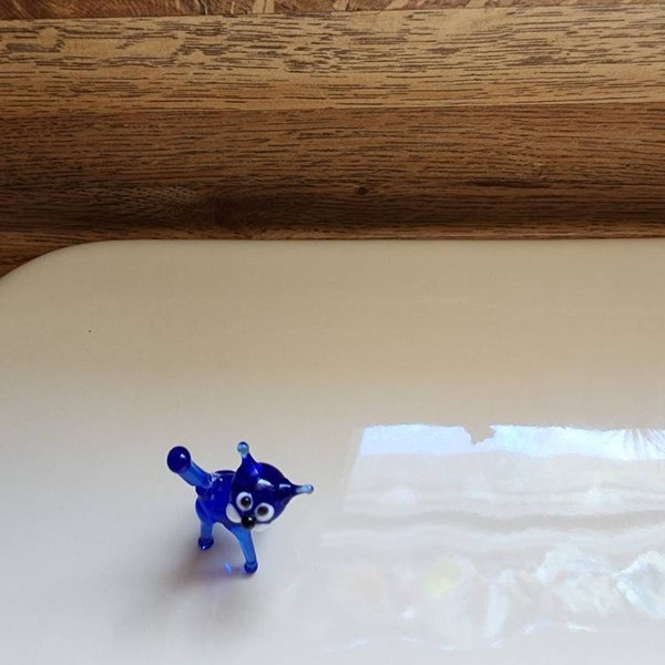 Mini Blue Cat, Murano Glass Blue Cat, Collectible Glass Kiiten, Doll ...