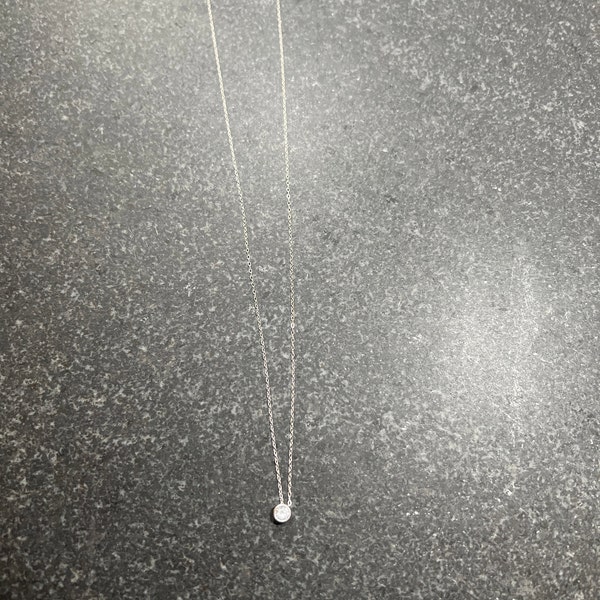 Single Diamond Necklace, Solitaire Diamond Necklace, Small Diamond ...