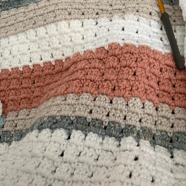 Shell Stitch Blanket Crochet Pattern, Easy Crochet Blanket Pattern ...