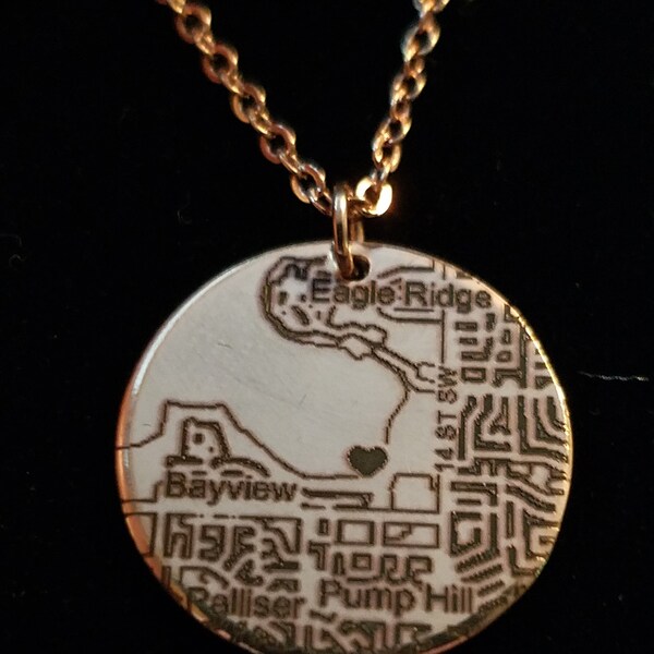 Custom Cutout Map Gold Filled Heart Necklace - Etsy