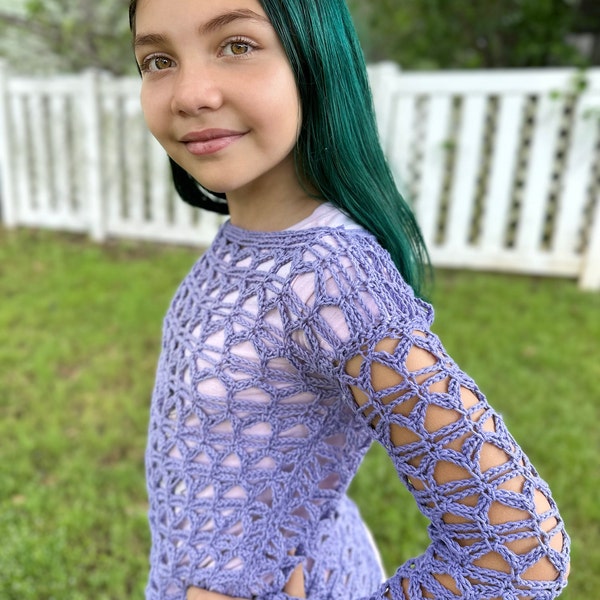 Caught in Triangles Sweater, Women's Crochet Pattern, English USA ...