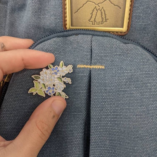 Forget Me Nots Enamel Pin | Floral Enamel Pin | Blue Flower Enamel Pin ...