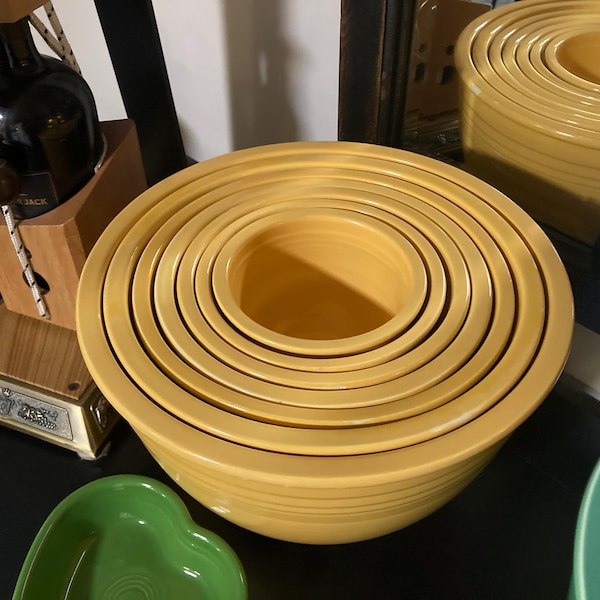 Vintage Fiesta Ware Turquoise Blue #7 Mixing or Nesting Bowl Fiestaware ...