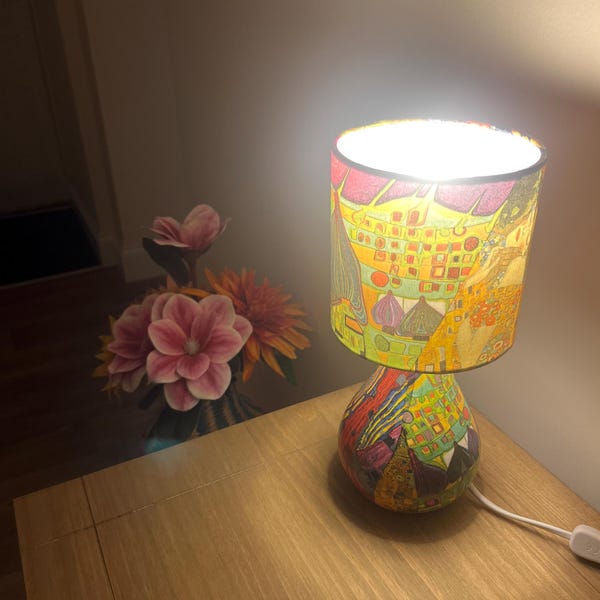 USB Klimt the Kiss Decoupage Table Lamp Design Home Decor Bedside Night ...
