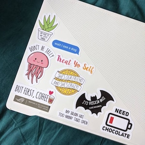 Cute Cat Sticker Laptop stickers Laptop decal Aesthetic | Etsy