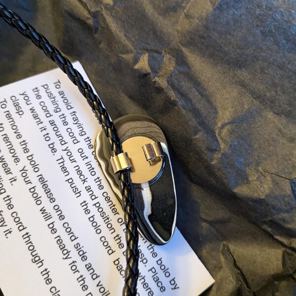 Bolo Tie, Garden Club Series, Orchid Plant, Genuine White Leather Cord ...