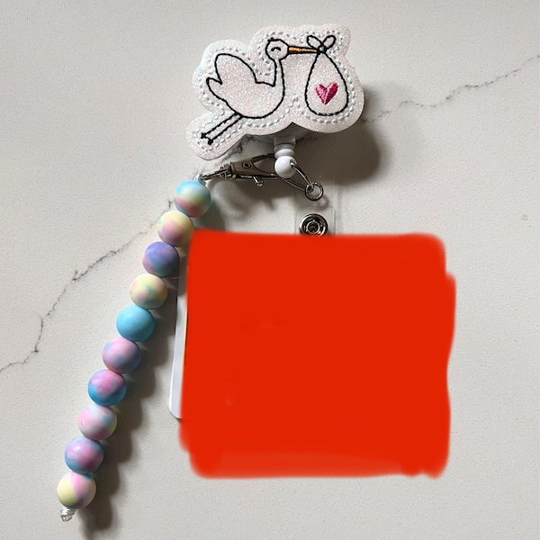 Stork Badge Reel / Nurse Badge Reel / OBGYN / Retractable ID Badge ...