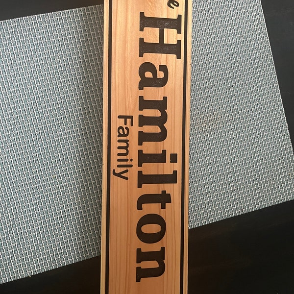 Custom Personalized Family Last Name Cedar Wood Sign With Carved in ...