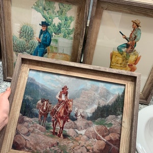 Vintage Cowboy Gallery Set Wall Art Set of Six Western Oil - Etsy