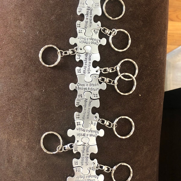 Personalized Puzzle Piece Necklaces or Keychains, Bridesmaid Gifts ...