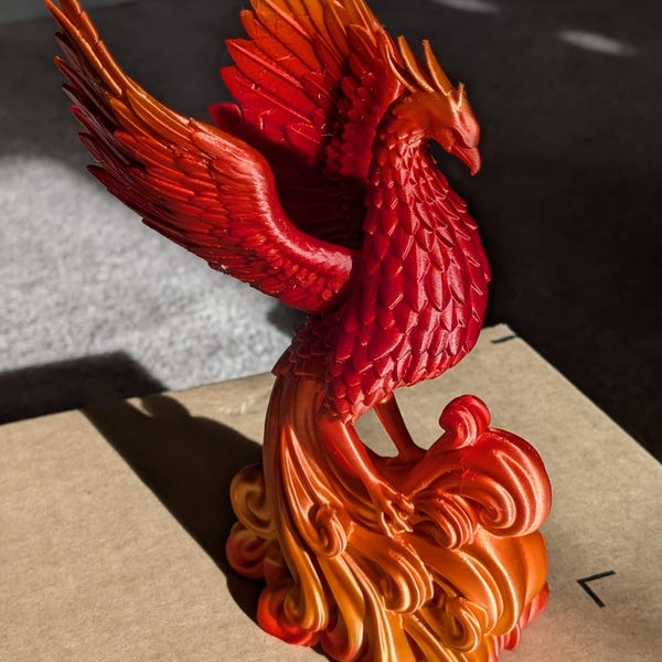 Emerging Phoenix Bookend/book Nook | Bookish Decor | Unique 3D Printed ...