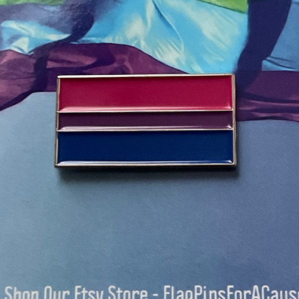 Bisexual Pride Pink Purple Blue Flag 1" Lapel Pin Badge Supports ...