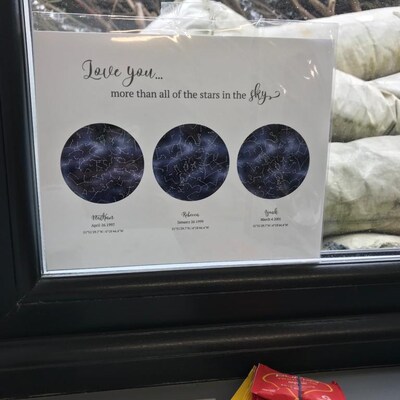 Custom Family Star Map Print, the Night Sky Print, Star Chart Print ...