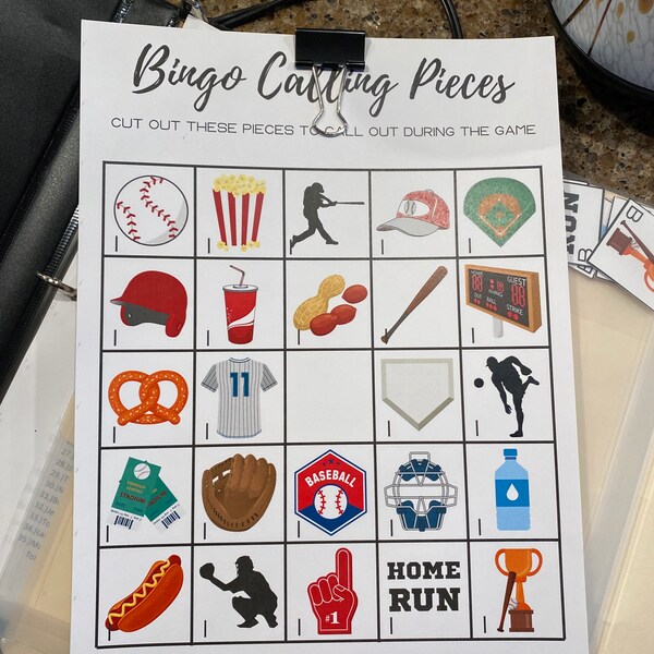 Baseball Bingo | Baseball Birthday | Baseball Party | Instant Download ...