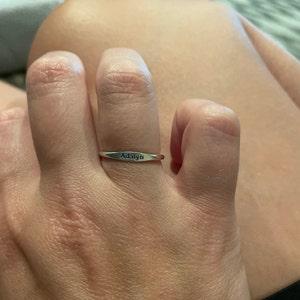 Custom Name Ring Personalized Stacking Ring Skinny - Etsy