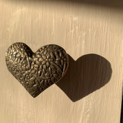Cast Iron Knob, Heart Shape, Metal Dresser Drawer Pull, Cabinet ...