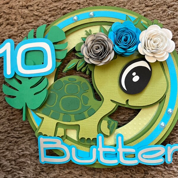 Turtle Cake Topper, Turtle Birthday Decor, Turtle Party Decorations ...