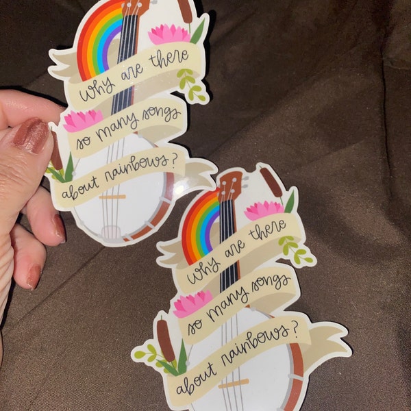 Rainbow Connection Banjo, Muppets Clear Vinyl Sticker - Etsy
