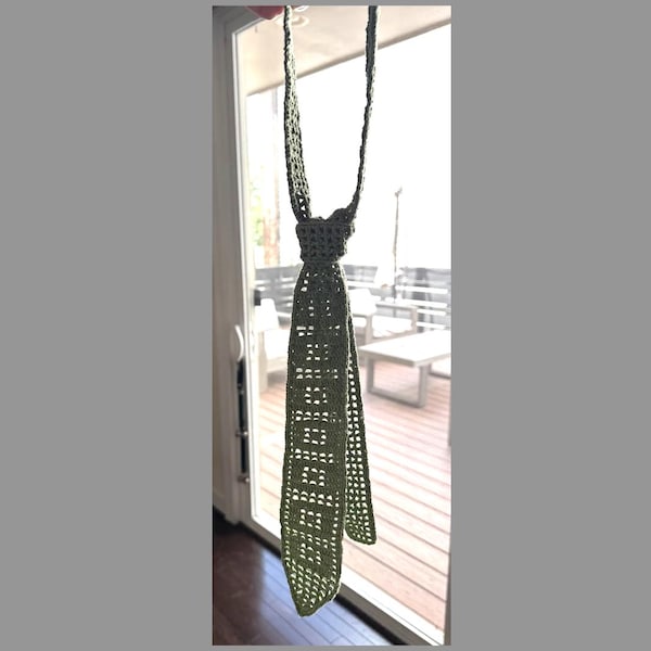 Retro Filet Crochet Tie Pattern (PDF) - Etsy