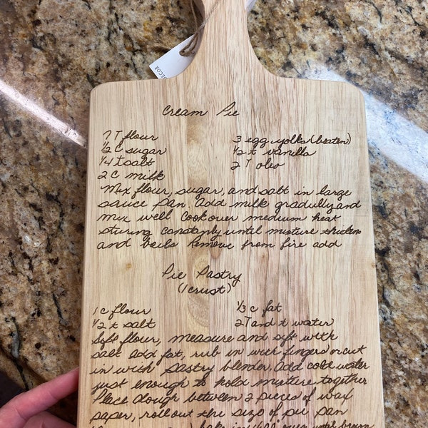 Personalized Cutting Board, Handwritten Recipe Cutting Board, Mother's ...