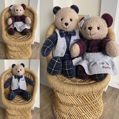 Keepsake Memory Bear-jointed, Upcycled From Your Own Fabric, Sweaters ...