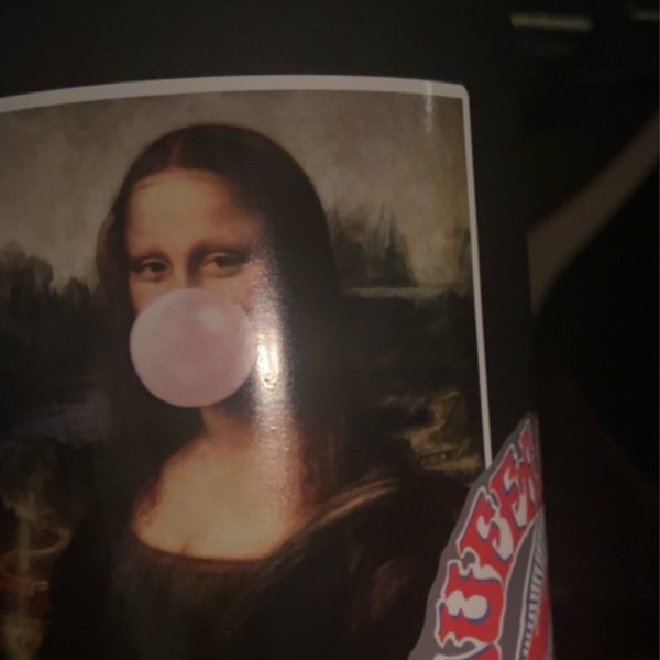 Mona Lisa Painting Vinyl Sticker, Funny Mona Lisa Sticker, Classic Art ...