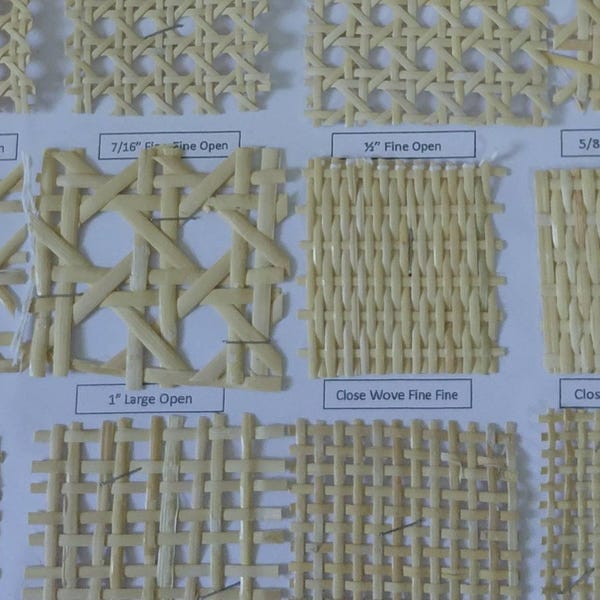 Pressed Cane Mesh SAMPLES. Includes 12 Different Styles of Mesh. Can ...