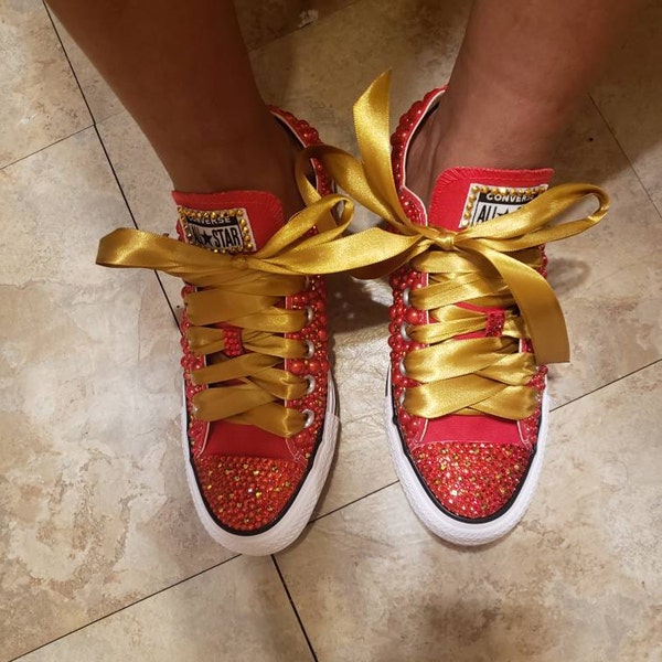 Custom Diamond and Pearl Converse - Etsy