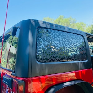 Leopard Cheetah Print Rear Window Decals Fit Jeep Wrangler Unlimited ...