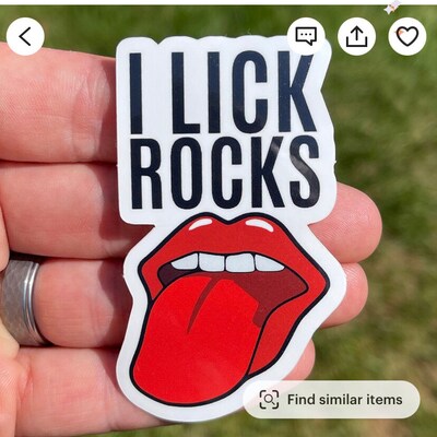 I LICK ROCKS Sticker Funny Rock Stickers Agate Dad - Etsy