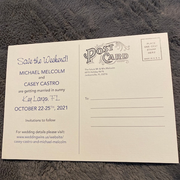 Save the Date - Key Largo, Florida - Vintage Large Letter Postcard ...