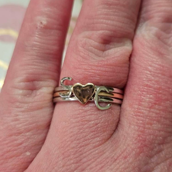 Stacking Rings for Women, Personalized Initial Ring, Mothers Ring ...