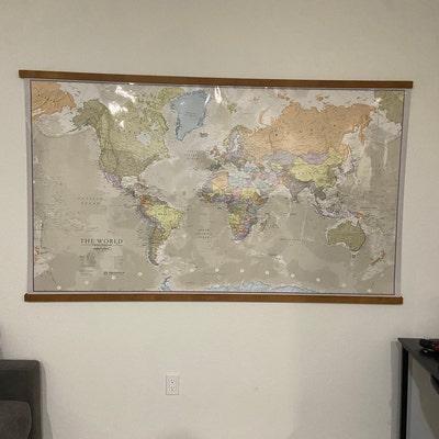 World Pacific Centered Wall Map Fully Laminated Political Map, Wall ...