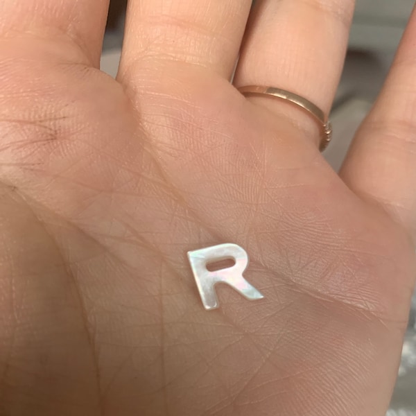 1pcs 10mm Natural White MOP Letters A-Z 26 Capitals Mother of Pearl ...