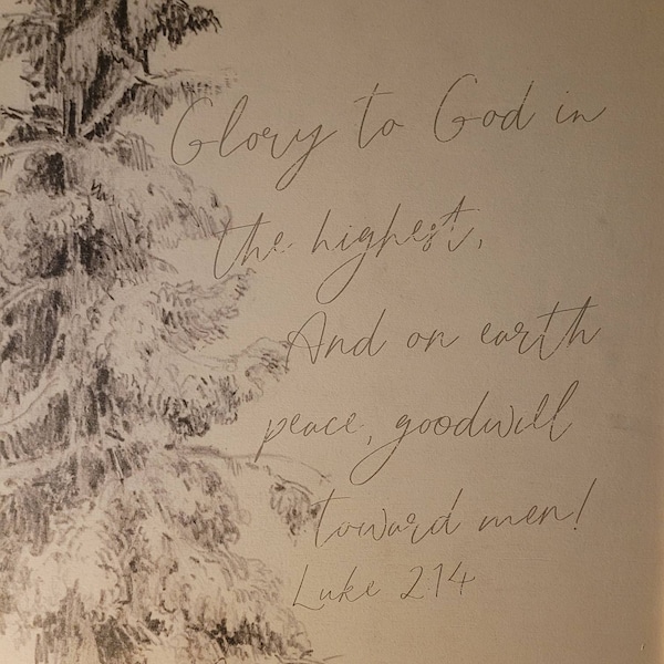 Christmas Tree Art With Scripture | Peace on Earth | Christmas Decor ...