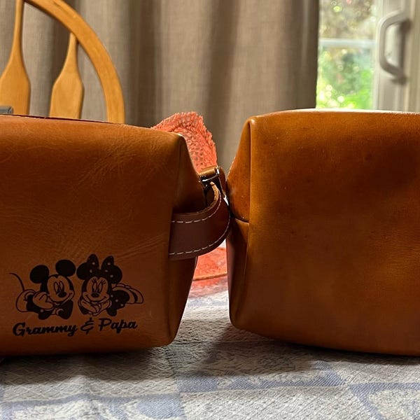 Personalized Leather Dopp Kit for Baseball Lover, Baseball Themed Dopp ...