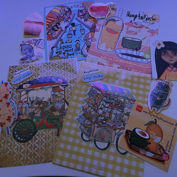 Filipino Street Food Cart, Philippines Street Food Cart Sticker - Matte ...