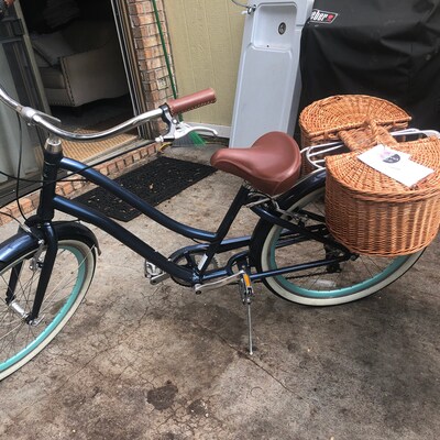 Hand-woven Wicker Bicycle Double Basket Lidded Wicker Bicycle - Etsy