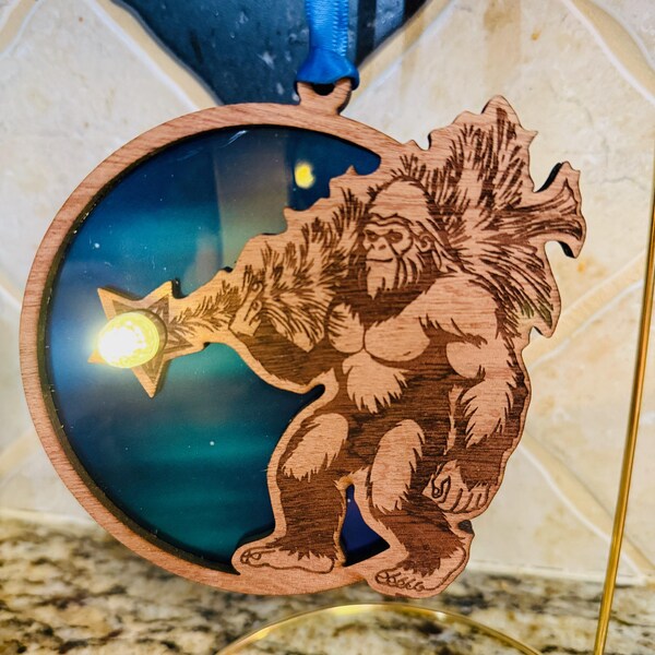 Bigfoot Light up Christmas Ornament SVG Laser Cut File (digital File ...